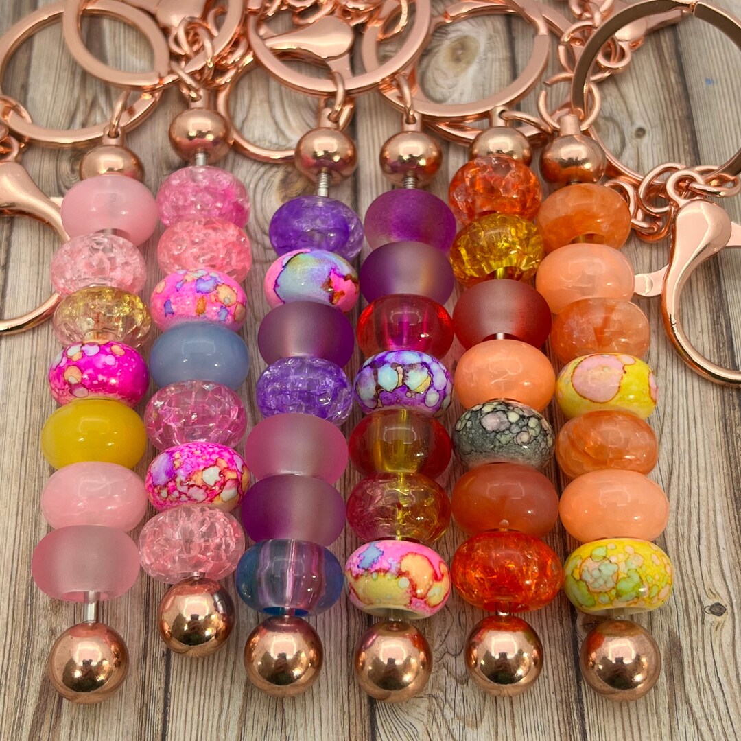 Beaded Spinner Keychain - Fidgeting Stress or Anxiety Relief - Rose ...