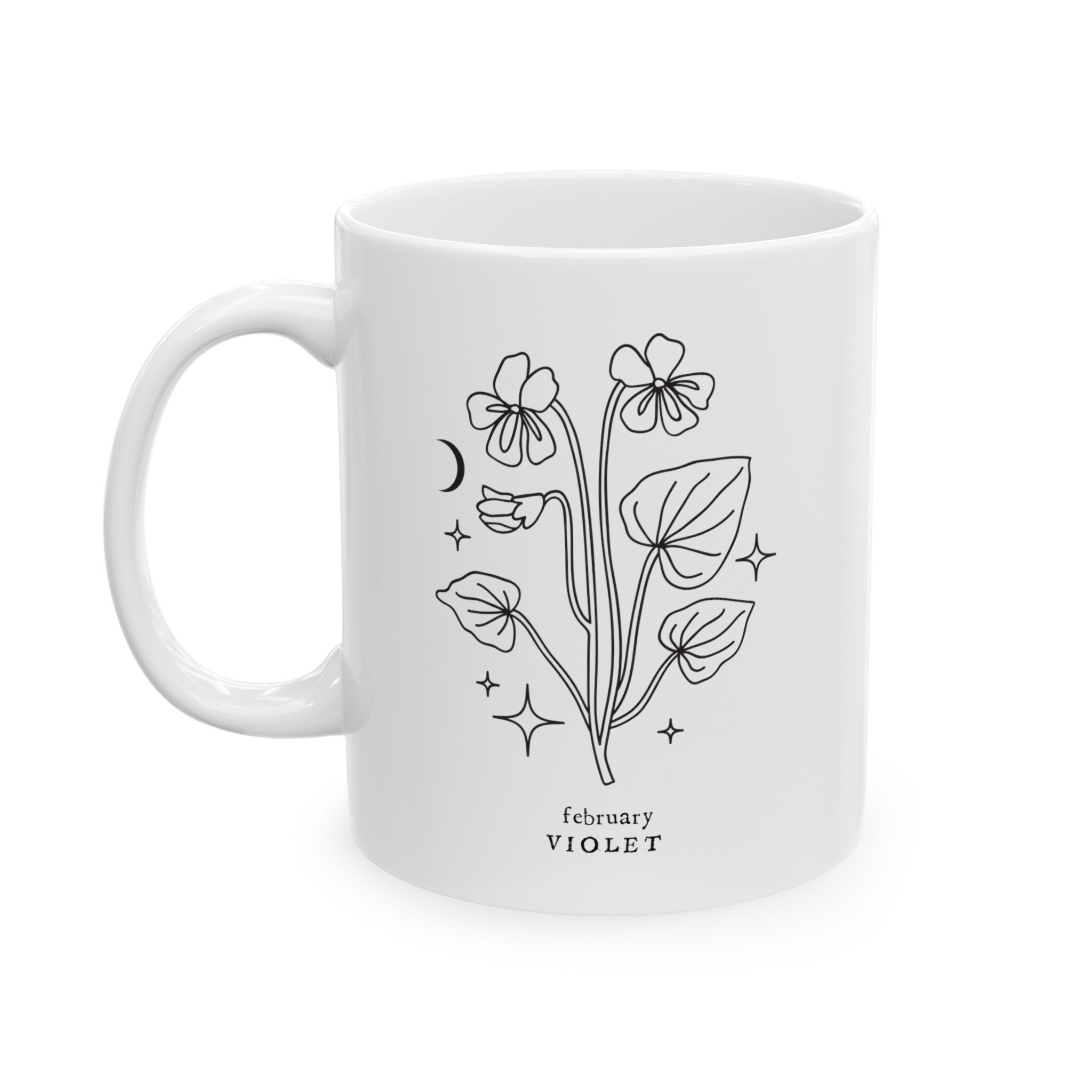 February Birth Flower Mug, Personalized Custom Birth Flower Gift, Gift ...