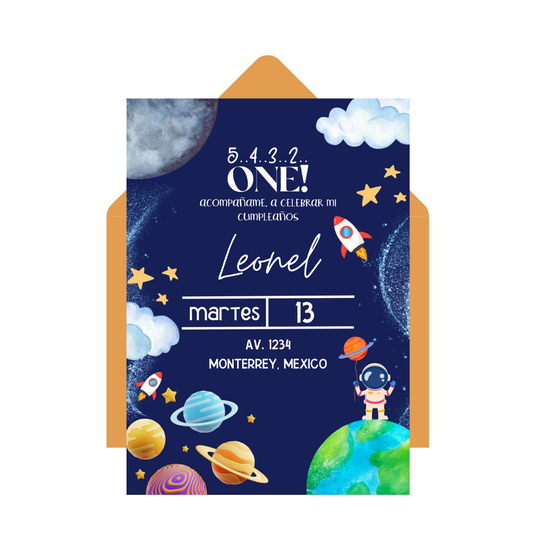 Space Invitation , Editable Space and Planets Invitation Template - Etsy
