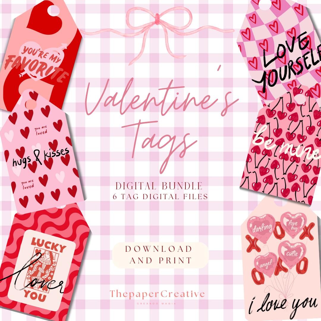 Valentine's Day Gift Tags. Printable Gift Tag/ Valentine's Gift Tag - Etsy