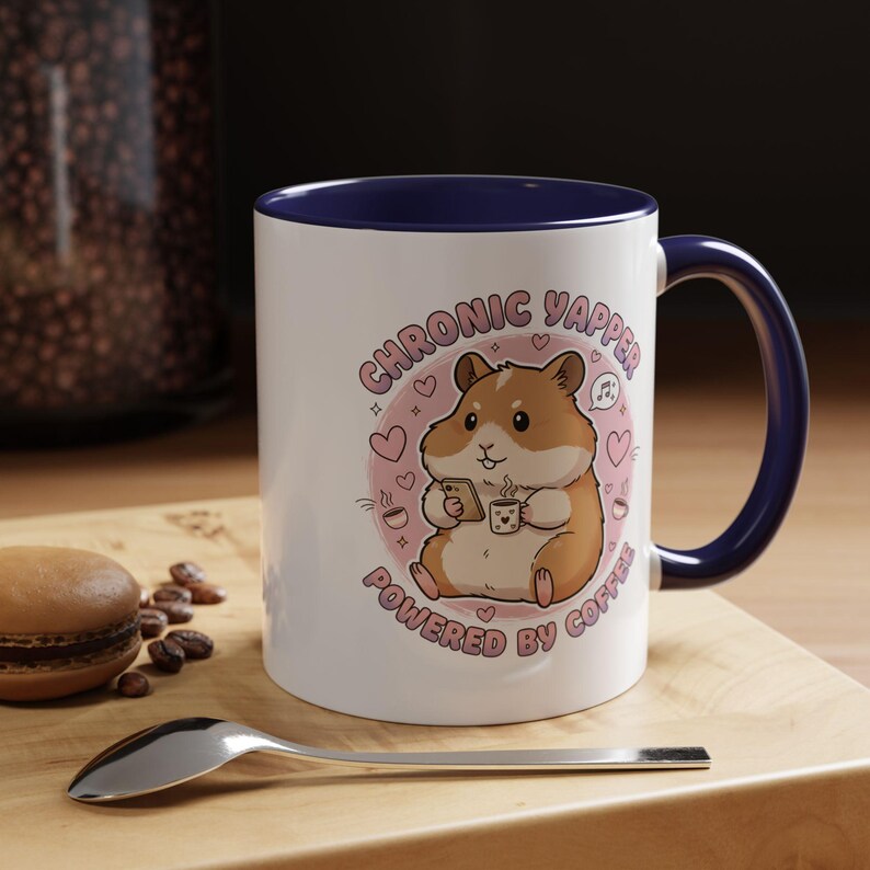 Chronic Yapper Powered by Coffee Hamster Mug, Cute Rodent Lover Gift ...