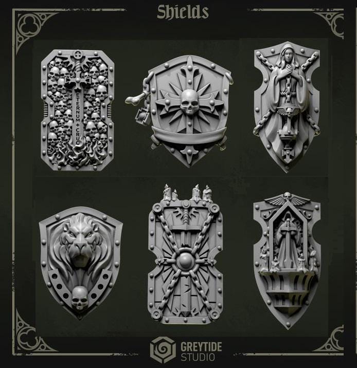 3d Printed Shields X5 Eternal Pilgrims Bits Upgrade Shield Bits Kitbash ...