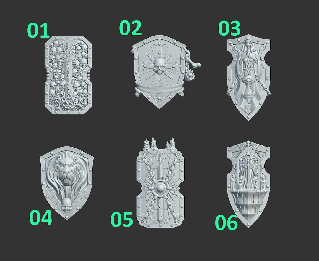 3d Printed Shields X5 Eternal Pilgrims Bits Upgrade Shield Bits Kitbash ...
