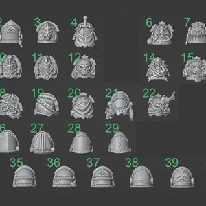 3d Printed Shoulder Pads X10 Eternal Pilgrims Prime Crusader Templar ...