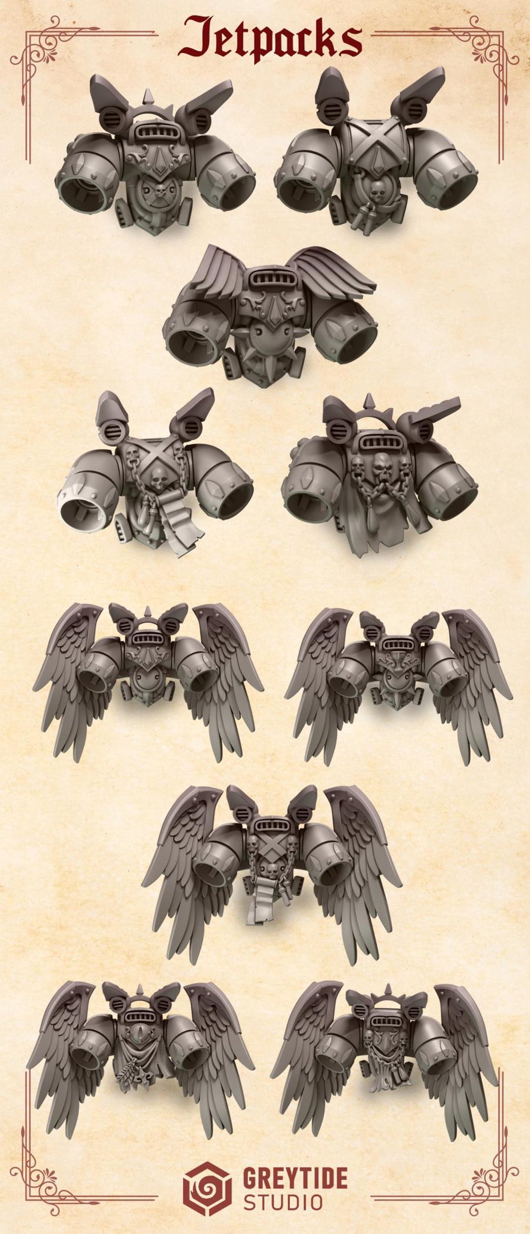 3d Printed Jetpacks X5 Crimson Lords Jump Pack Jet Pack Upgrade Bits ...