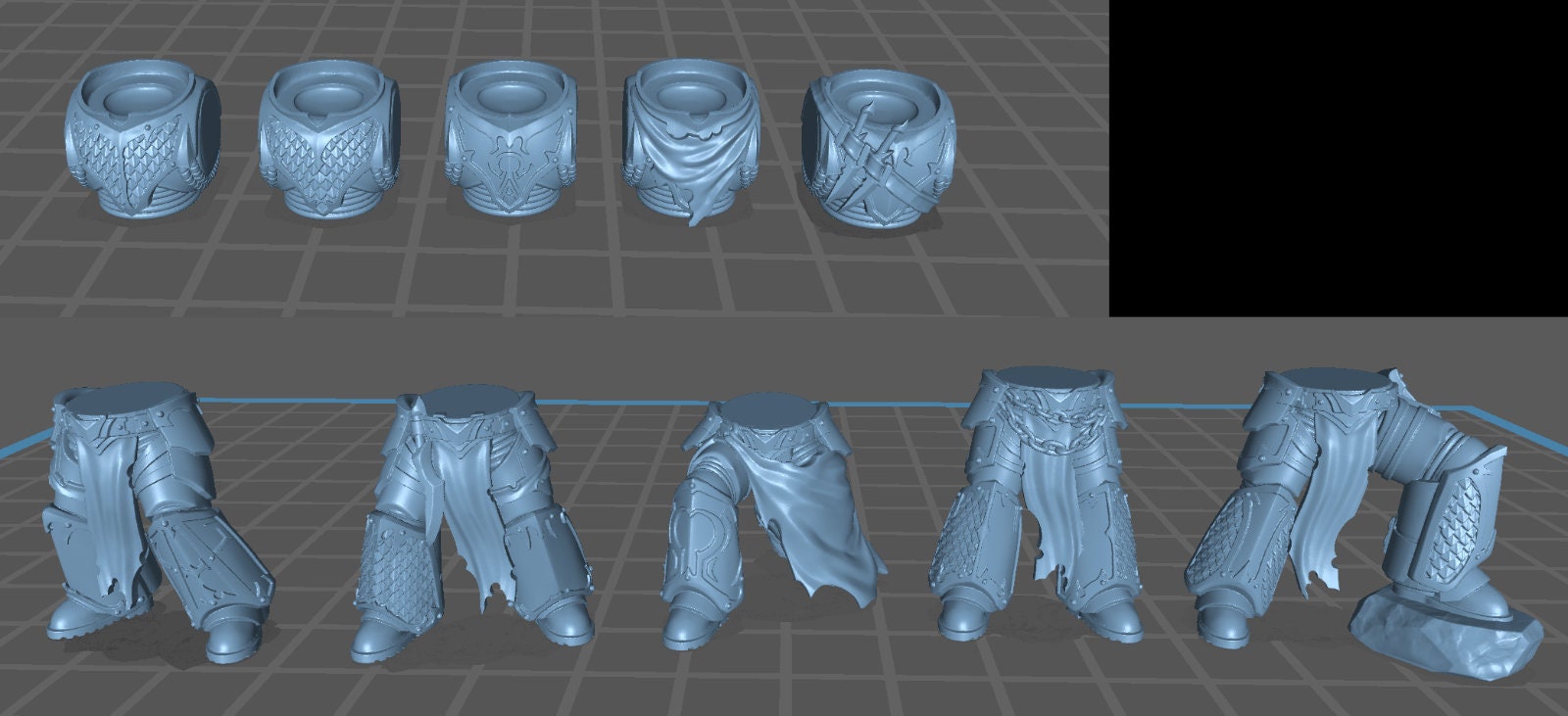 3d Printed Scylla Legion Bodies X 5 Chest and Legs Armor Upgrade Bits ...