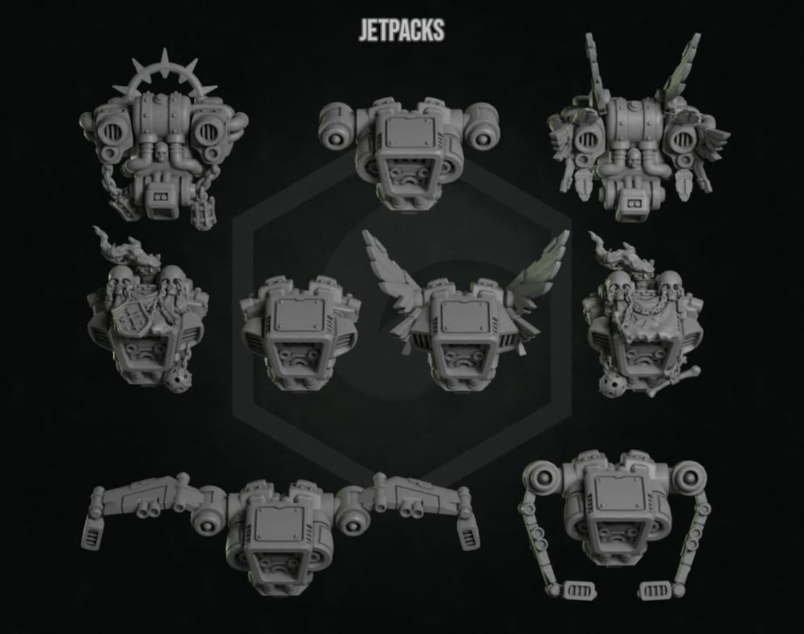 3d Printed Jetpacks X5 Eternal Pilgrims Crusader Jump Pack Jet Pack ...