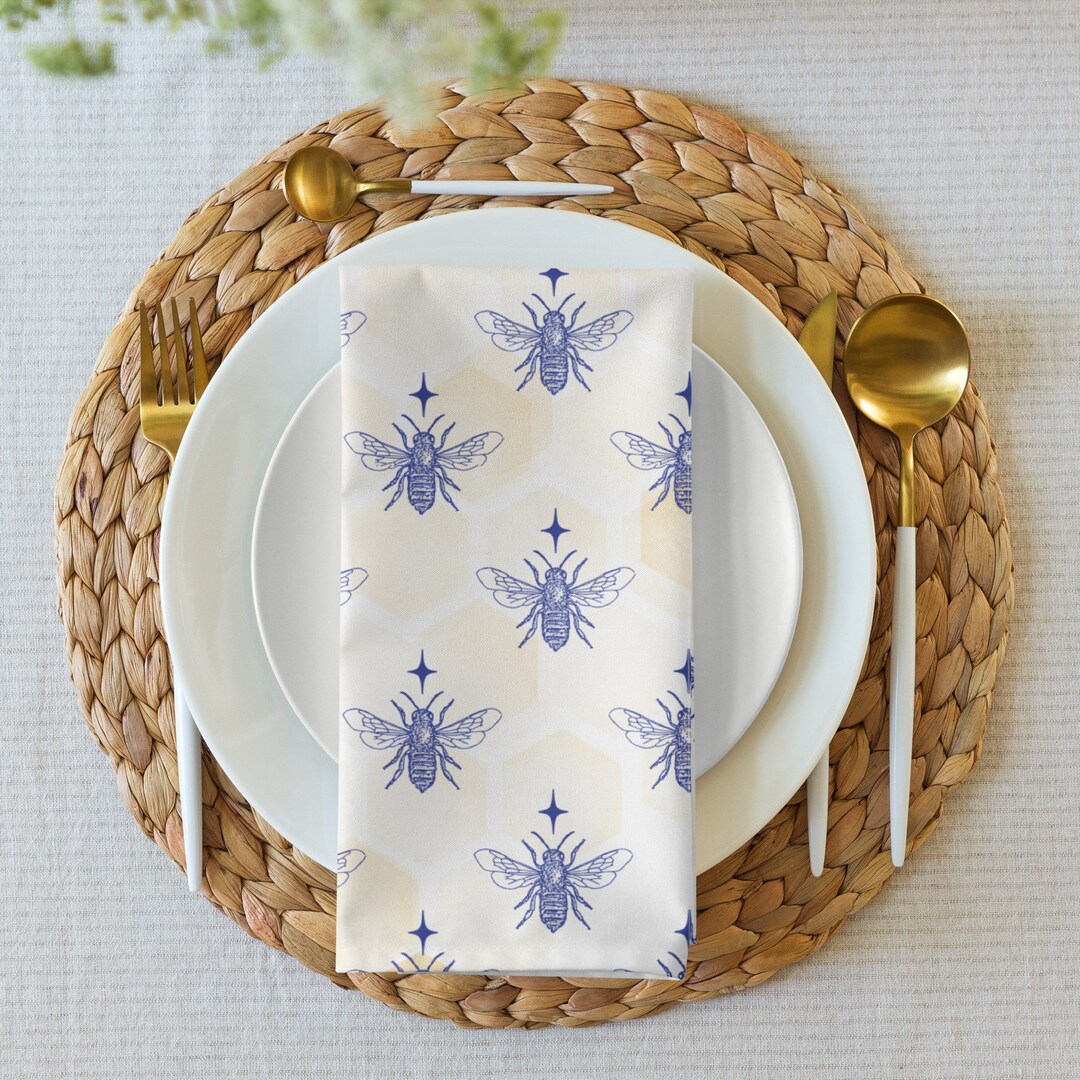 Bumblebee Cloth Napkin Set4 Dinner Table Bumblebee Napkins, Bee Themed ...