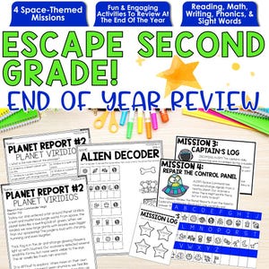 End of Year Space Escape Room | Second Grade Review Activity - Etsy