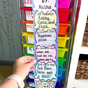 End of Year Ice Cream Craft | Reflection Writing Activity for Pre-k, K ...