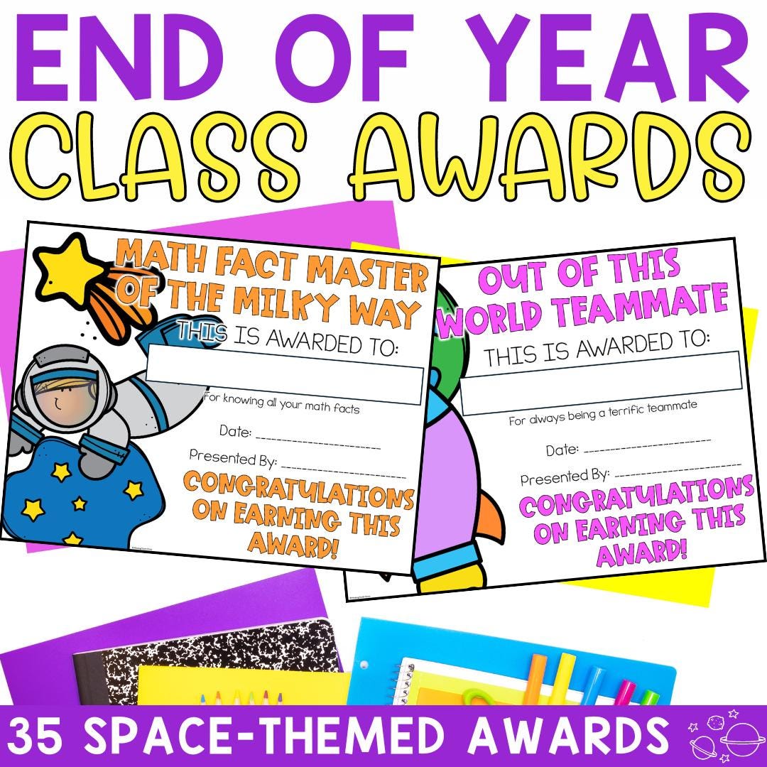 Space-themed Classroom Awards | End of Year Student Certificates ...