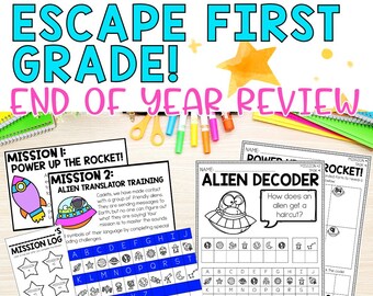 End of Year Space Escape Room | Second Grade Review Activity - Etsy