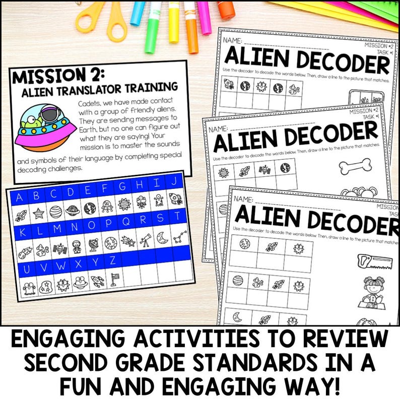 End of Year Space Escape Room | Second Grade Review Activity - Etsy
