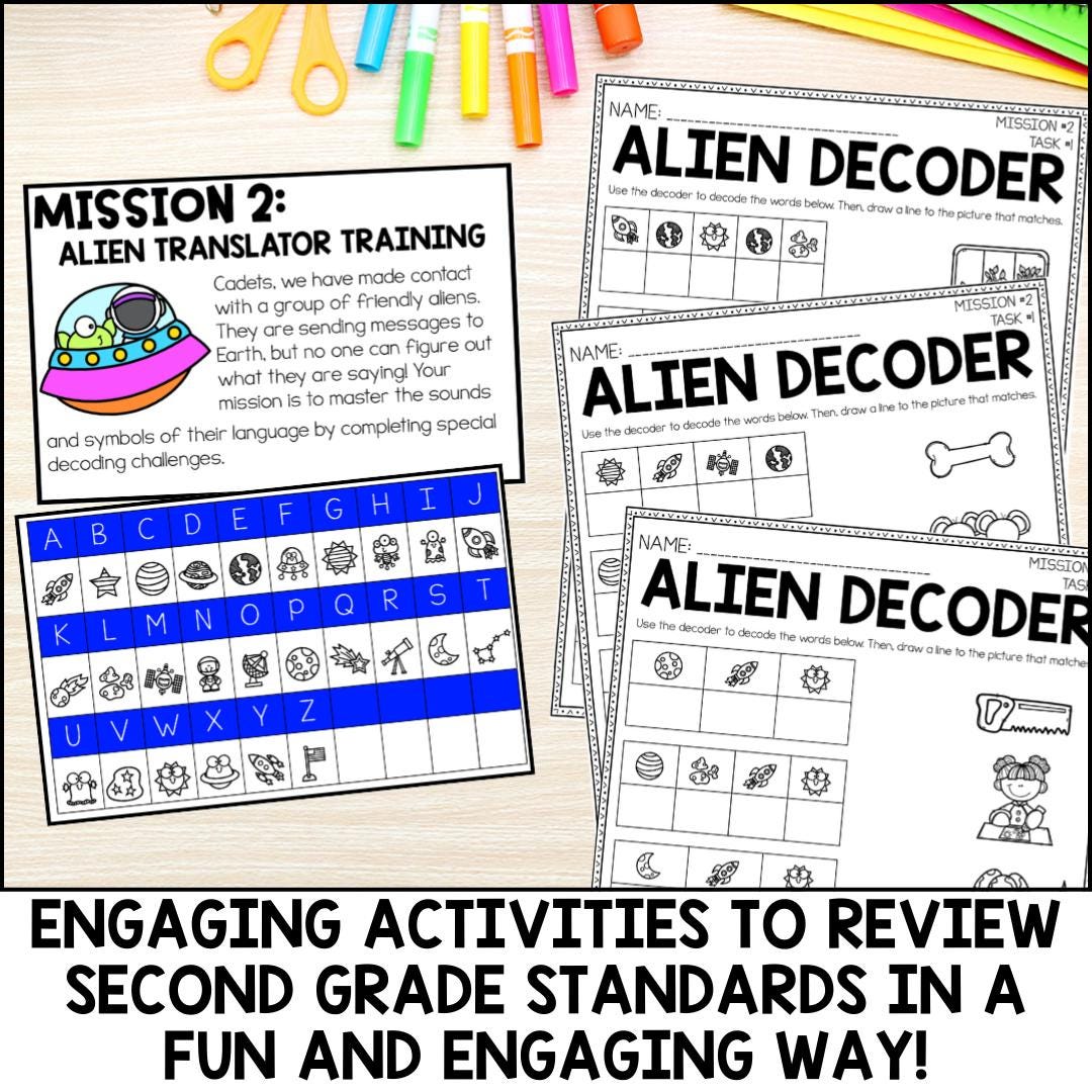 End of Year Space Escape Room | Second Grade Review Activity - Etsy