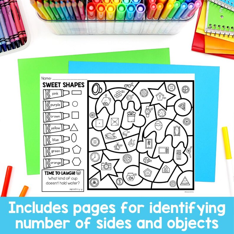 2D Shapes Color by Code Worksheets | Fun Geometry Practice for ...