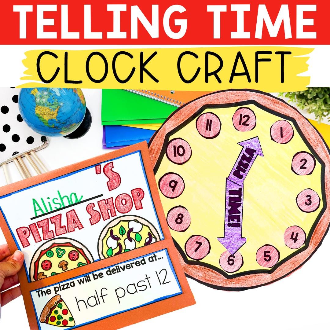 Telling Time Pizza Craft | Math Craft for Kids | Telling Time Activity ...