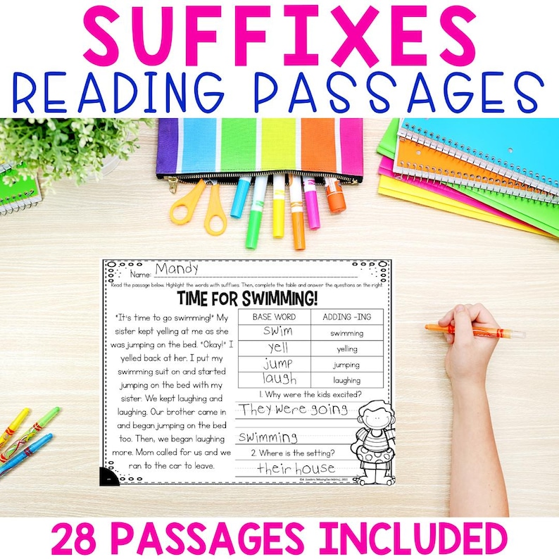 Printable Suffix Reading Passages for Independent or Homeschool ...