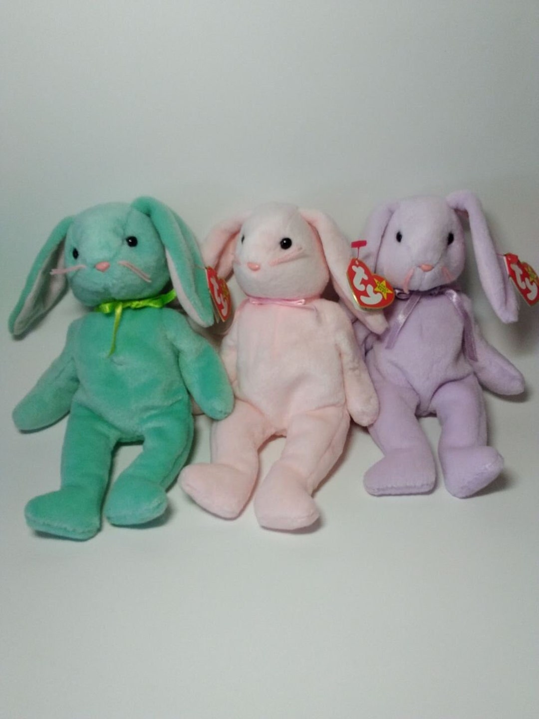Ultra Rare TY Beanie Baby Trio of Easter Bunnies "hippity", "hoppity ...
