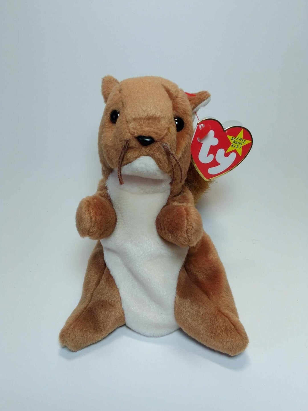 1996 TY Beanie Baby "nuts" the Squirrel, Original, P.V.C. Pellets, Mint ...