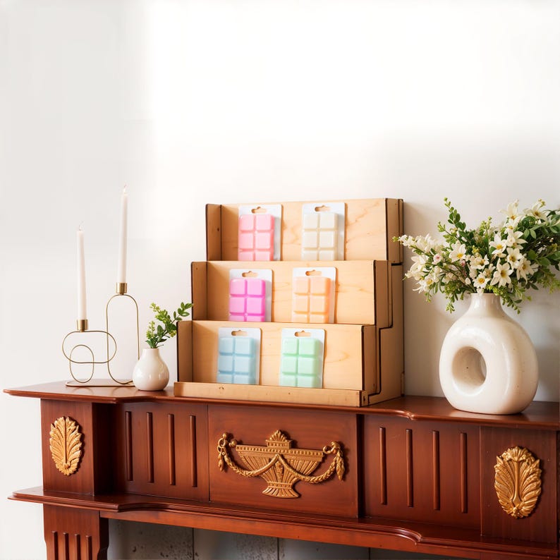 Wooden Wax Melt Display Stand, Wax Melt Organizer, Wax Melt Shelves ...
