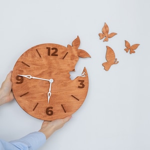 Butterfly Wall Clock, Flying Butterflies Clock, Butterflies Clock ...