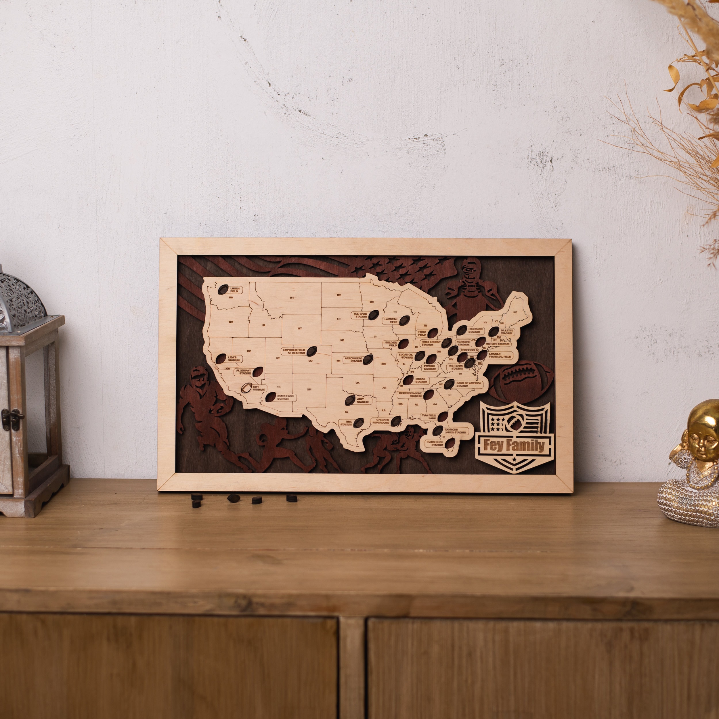 Personalized Football Stadium Map, NFL Stadium Travel Map, Football ...