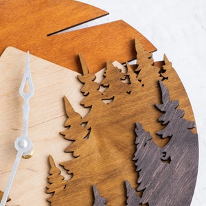 Mountain Wall Clock, Forest Wall Clock, Landscape Clock, Nature Wall ...