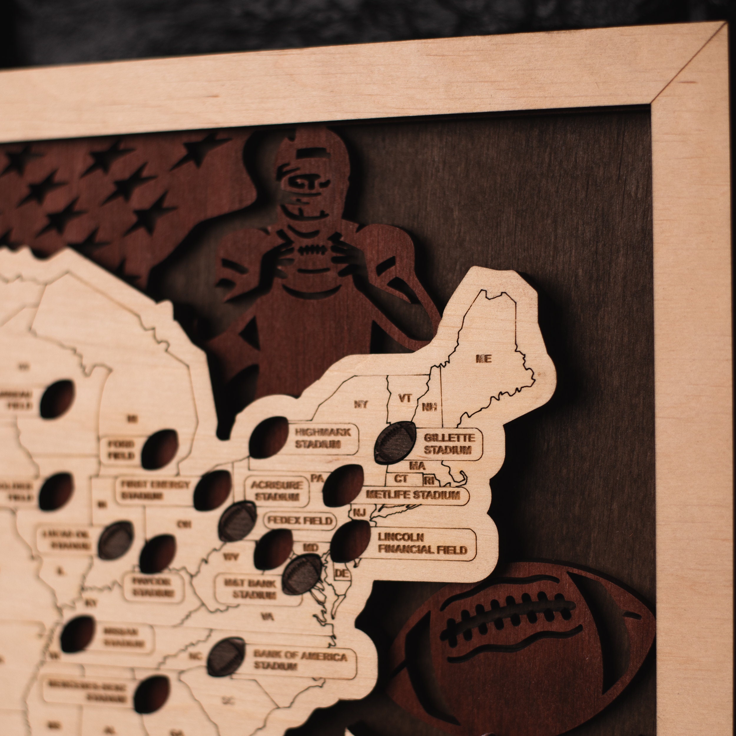 Personalized Football Stadium Map, NFL Stadium Travel Map, Football ...