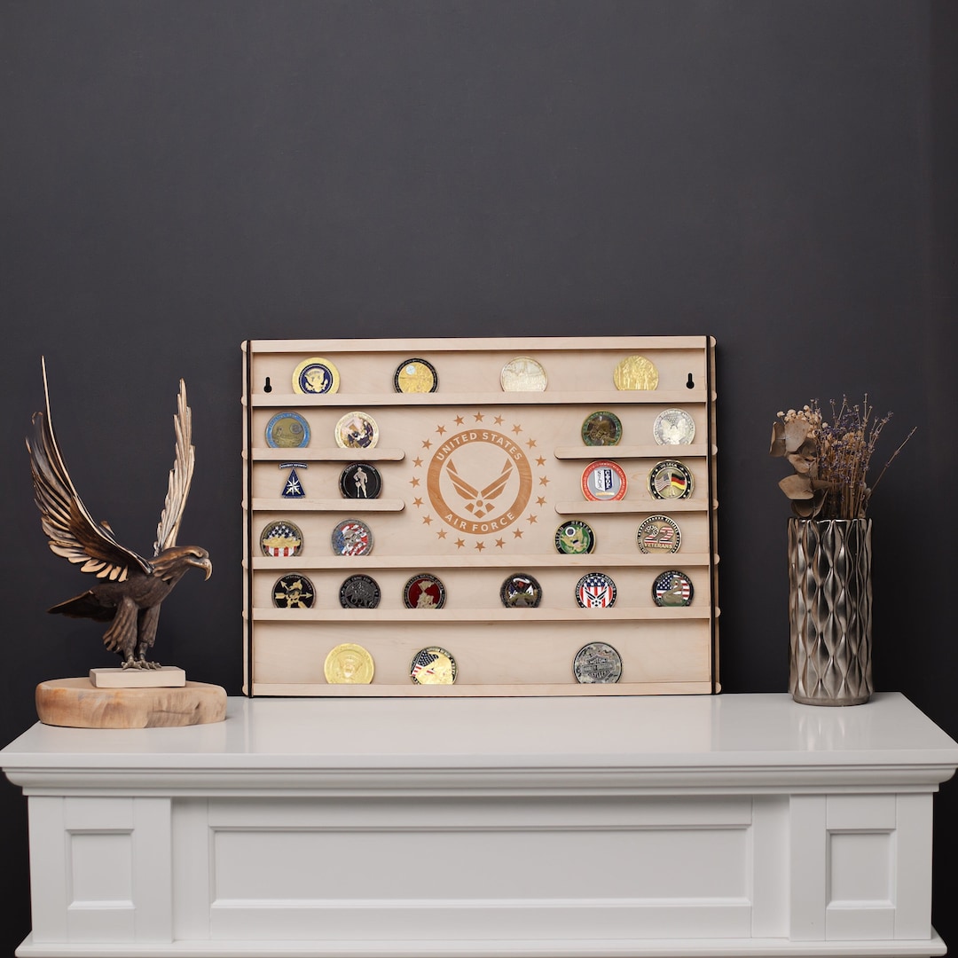Challenge Coin Display Wall Mount, Challenge Coin Holder Personalized ...
