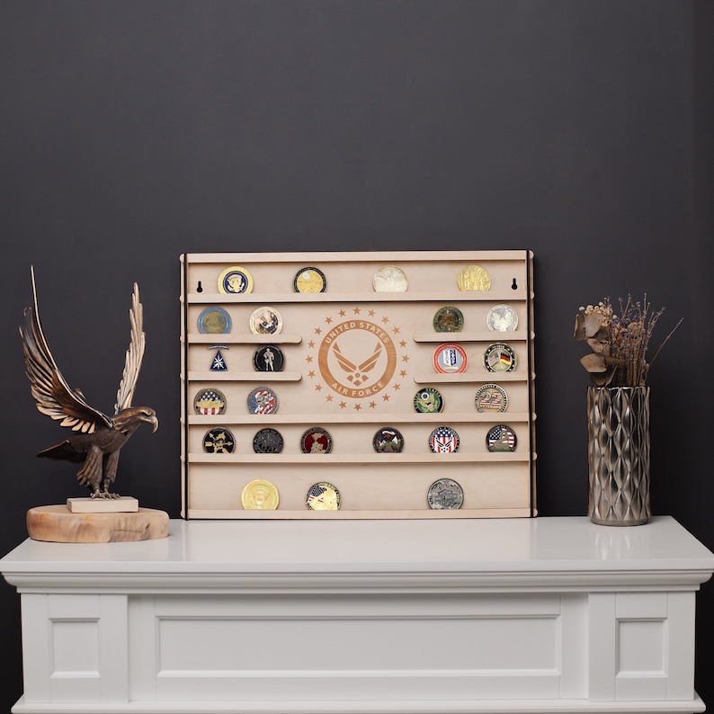 Challenge Coin Display Wall Mount, Challenge Coin Holder Personalized ...