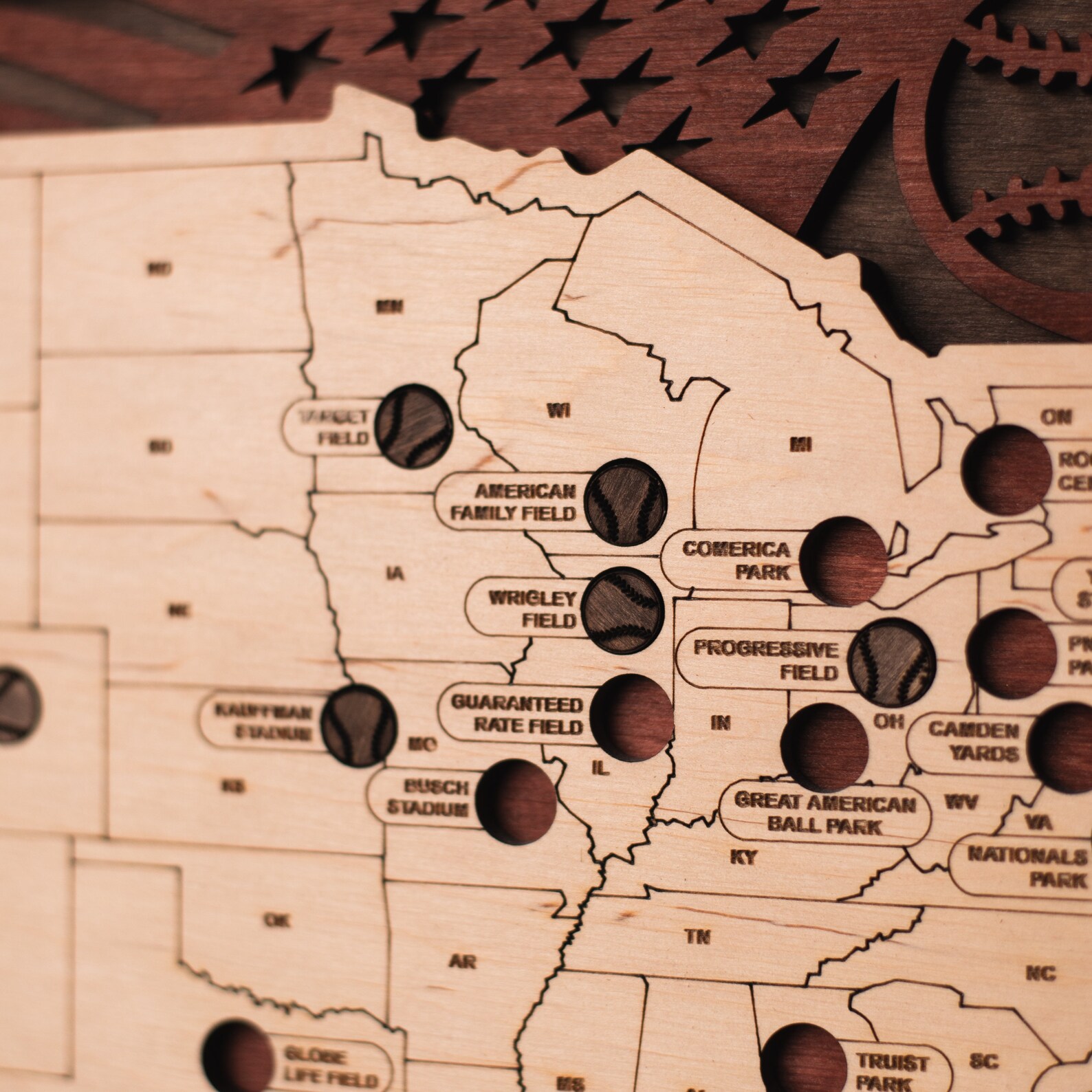 Custom Baseball Stadium Map, MLB Stadium Map, Baseball Stadium Tracker ...