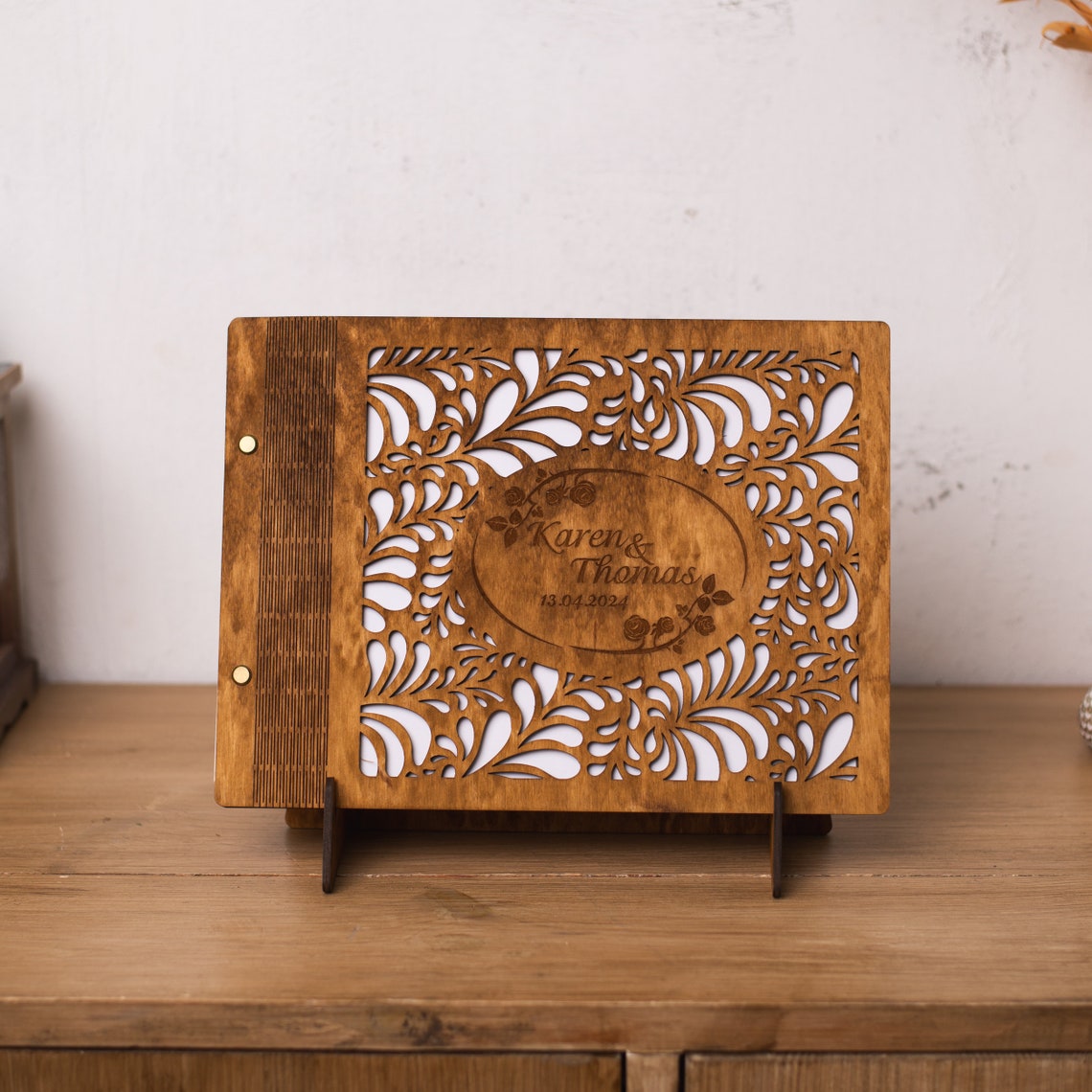Personalized Wedding Guest Book, Wooden Wedding Guest Book, Custom ...