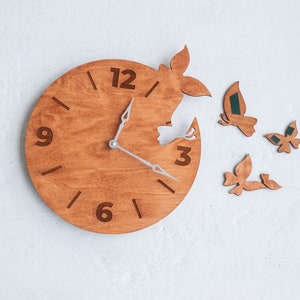 Butterfly Wall Clock, Flying Butterflies Clock, Butterflies Clock ...