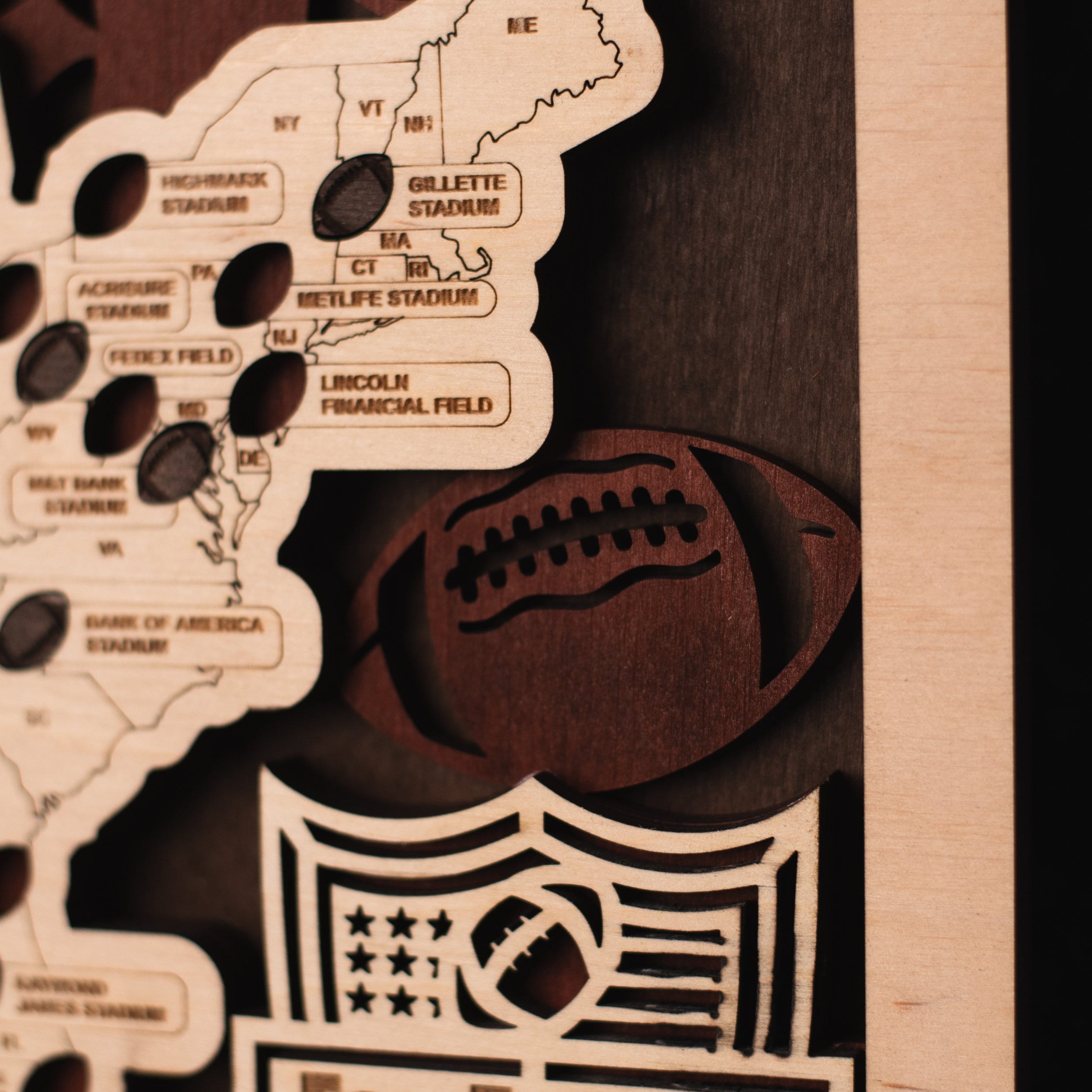 Personalized Football Stadium Map, NFL Stadium Travel Map, Football ...
