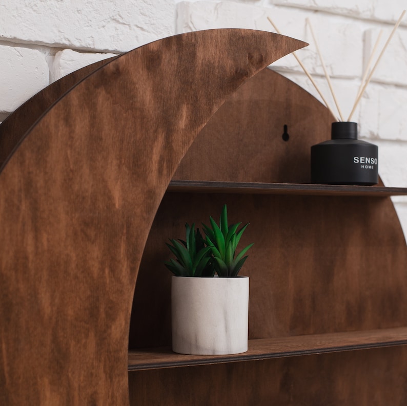 Wood Moon Shelf, Moon Wall Shelf, Crescent Moon Shelf, Crescent Moon ...