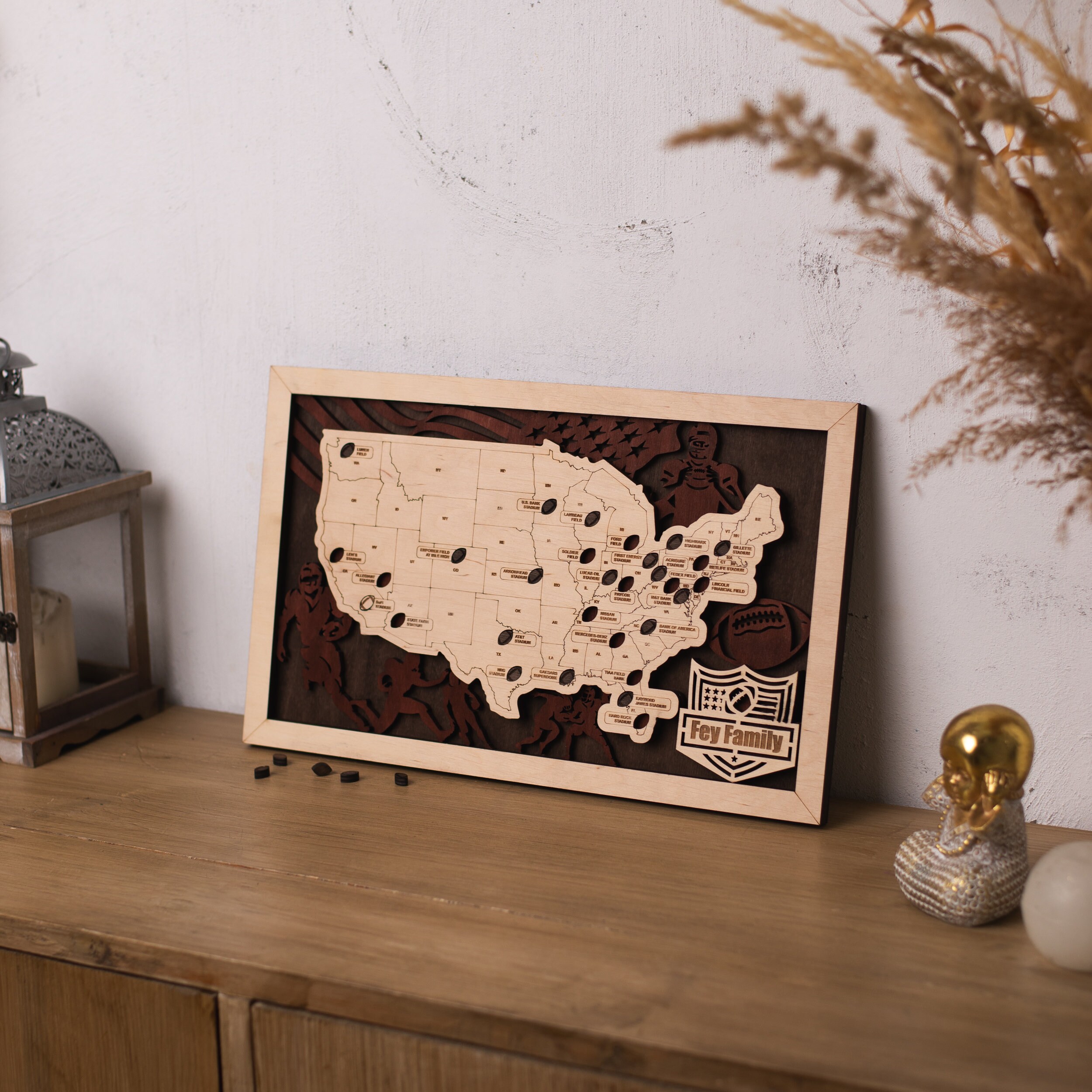 Personalized Football Stadium Map, NFL Stadium Travel Map, Football ...