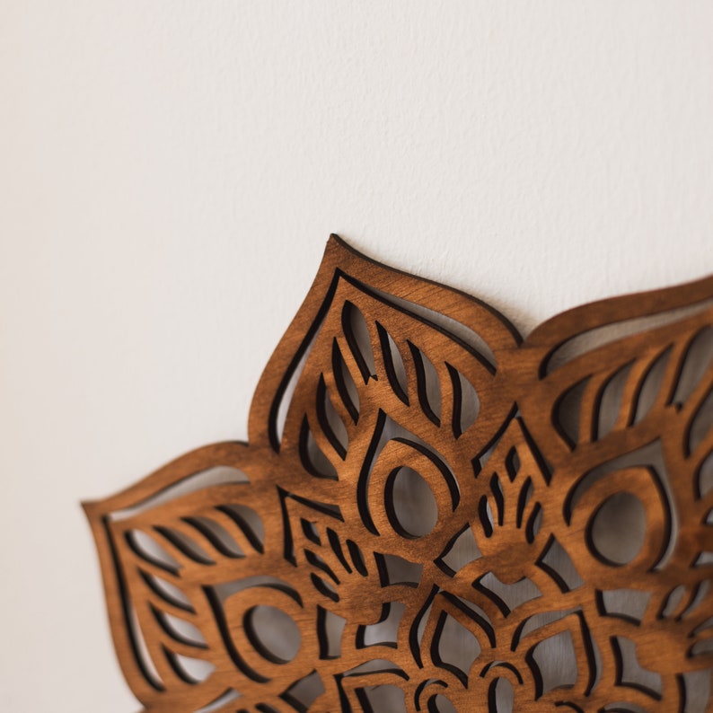Mandala Wood Wall Art, Mandala Wall Hanging, Mandala Flower Wall Art ...