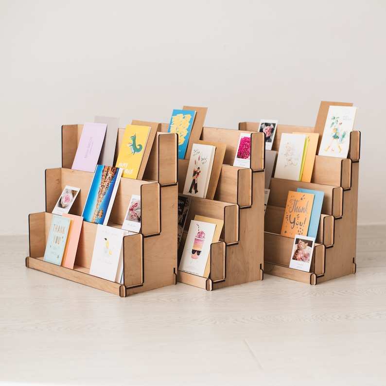 Greeting Card Display for Retail, Tiered Display Stand, Greeting Card ...