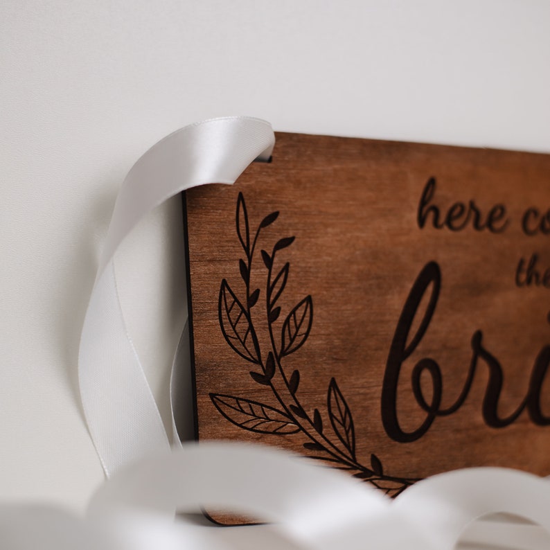 Here Comes the Bride Wedding Sign, Wooden Ring Bearer Sign, Ring Boy ...