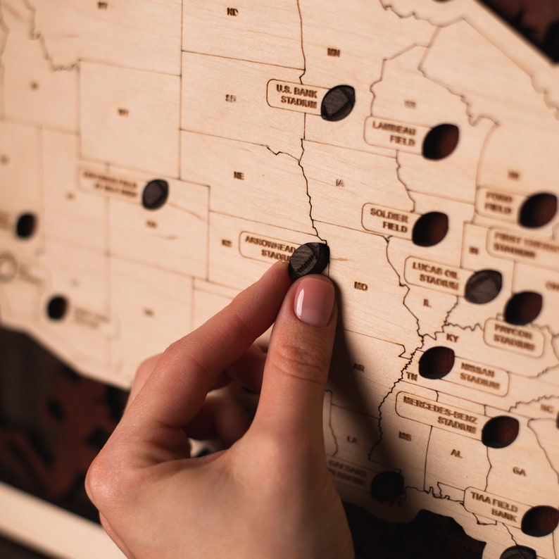 Personalized Football Stadium Map, NFL Stadium Travel Map, Football ...