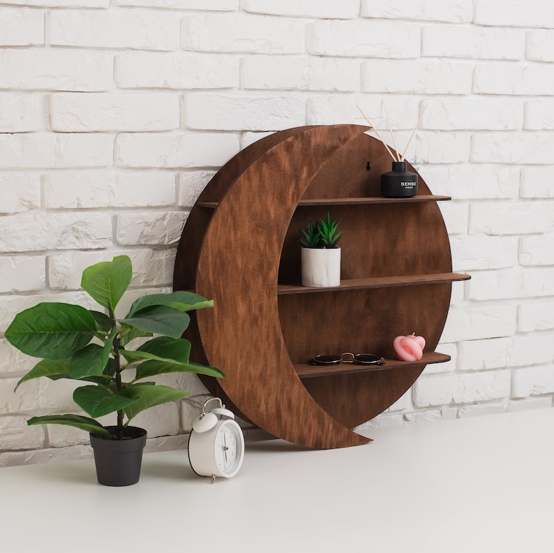 Wood Moon Shelf, Moon Wall Shelf, Crescent Moon Shelf, Crescent Moon ...