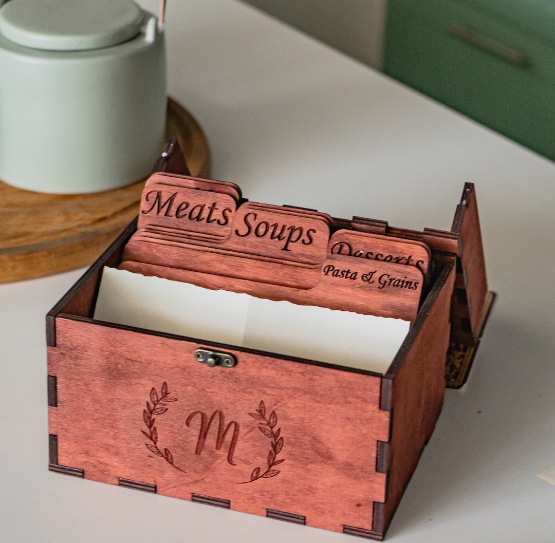 Personalized Recipe Box 5x7, Handmade Recipe Box,wood Recipe Box and ...