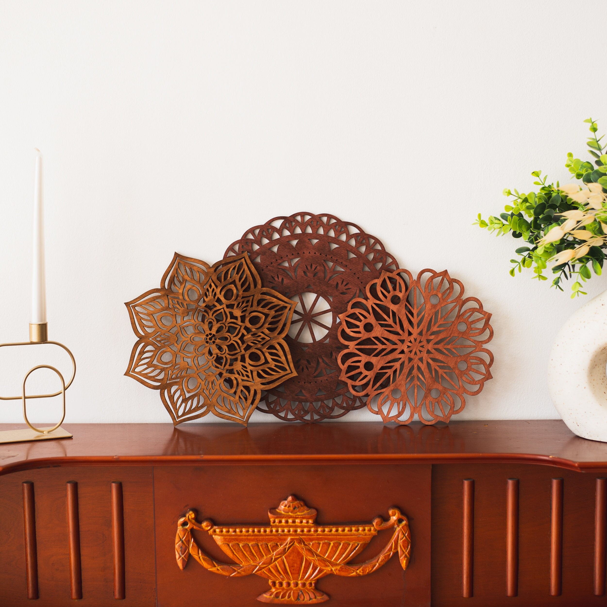 Mandala Wood Wall Art, Mandala Wall Hanging, Mandala Flower Wall Art ...