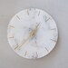 White Marble Clock, Marble Wall Clock, Epoxy Resin Clock, Minimalist ...