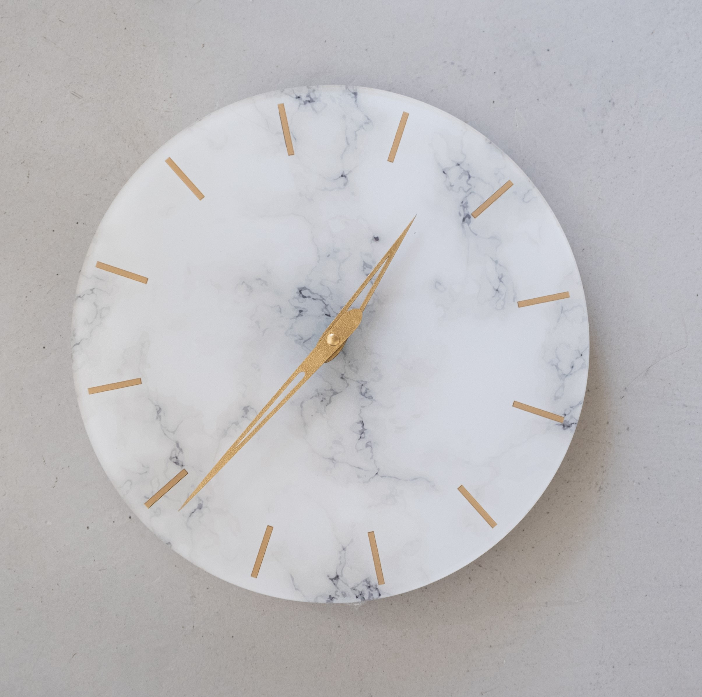 White Marble Clock, Marble Wall Clock, Epoxy Resin Clock, Minimalist ...