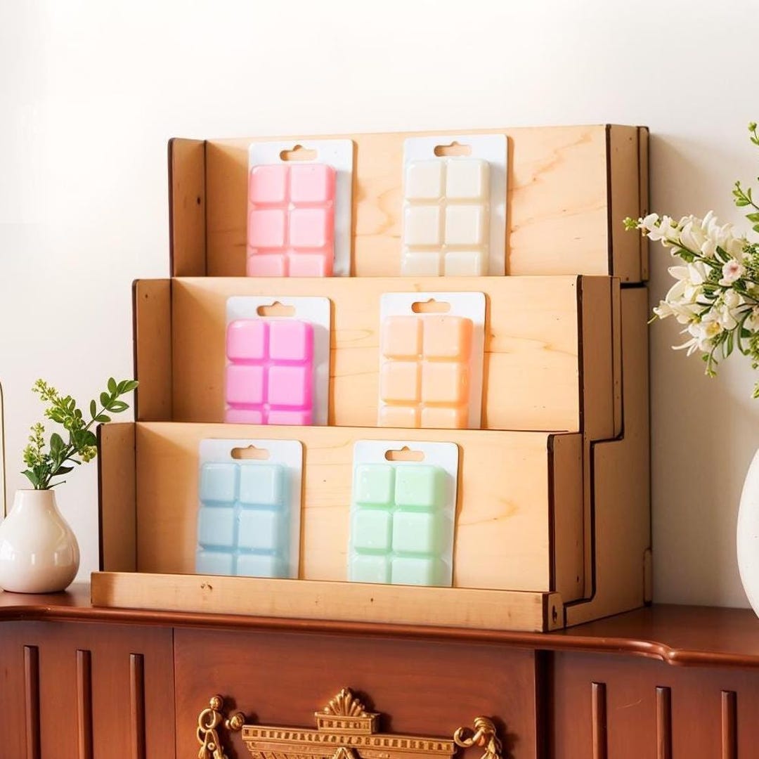 Wooden Wax Melt Display Stand, Wax Melt Organizer, Wax Melt Shelves ...