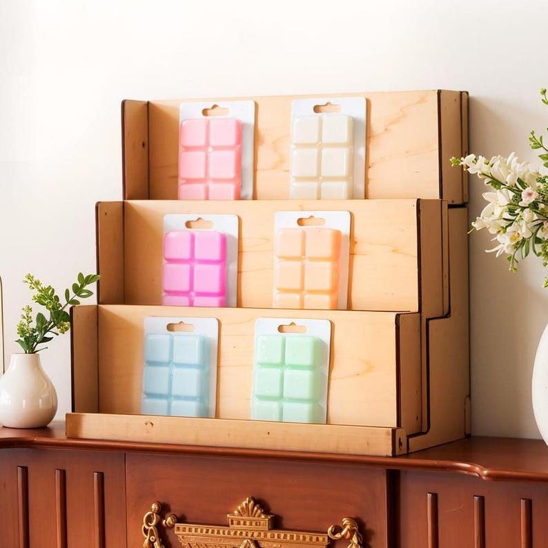 Wooden Wax Melt Display Stand, Wax Melt Organizer, Wax Melt Shelves ...