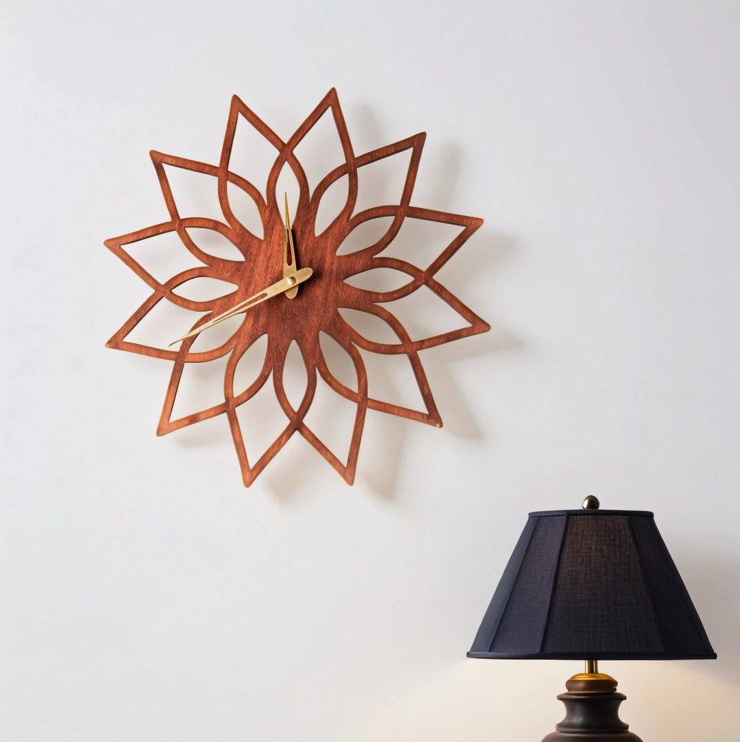 Mandala Wall Clock, Layered Mandala Clock, Wood Mandala Clock, Laser ...