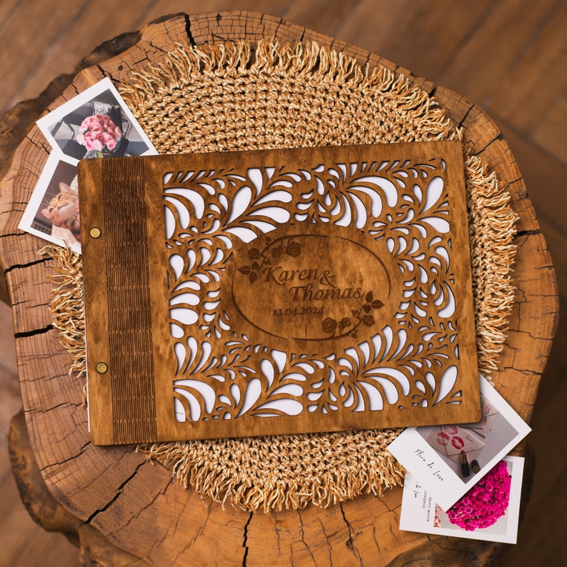 Personalized Wedding Guest Book, Wooden Wedding Guest Book, Custom ...