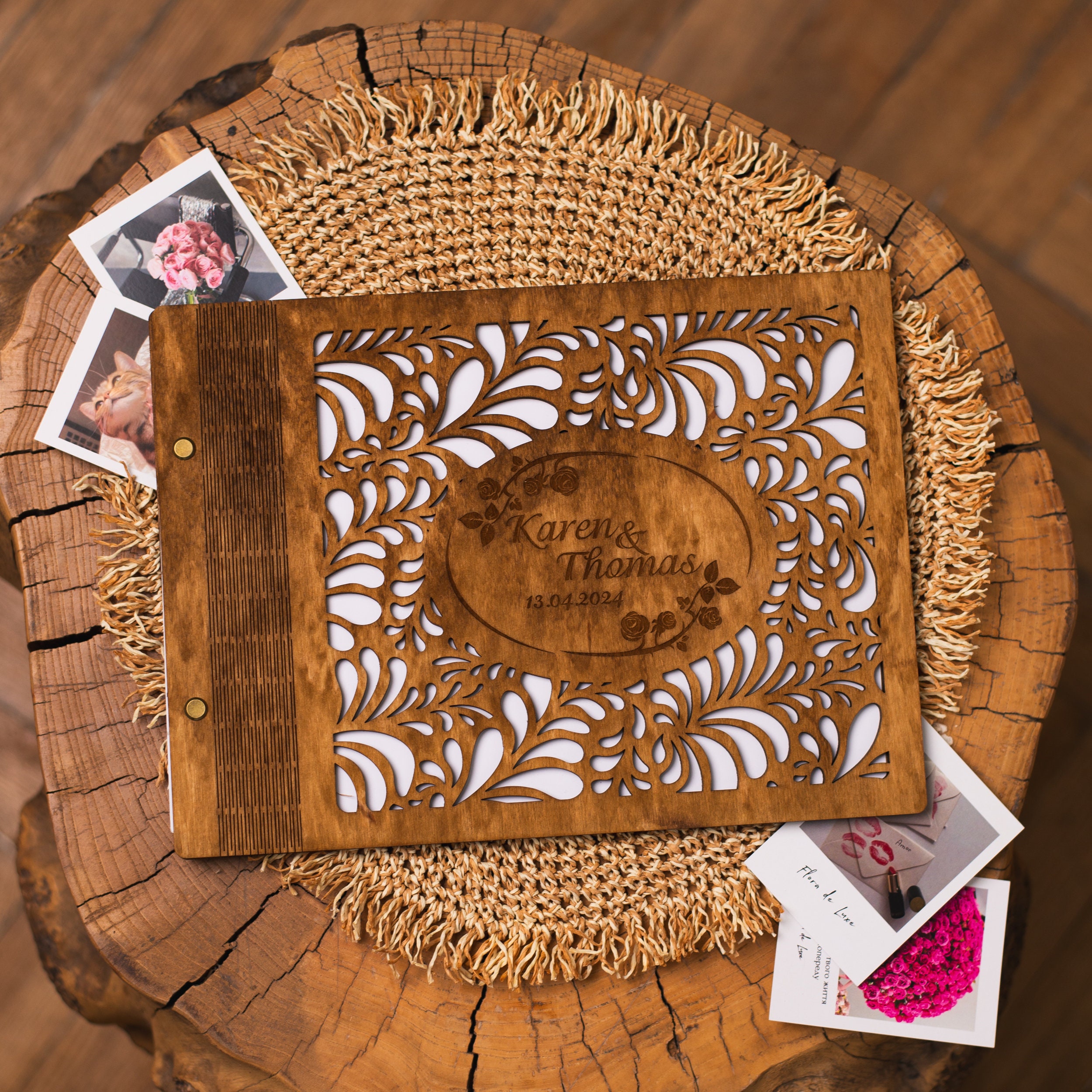 Personalized Wedding Guest Book, Wooden Wedding Guest Book, Custom ...